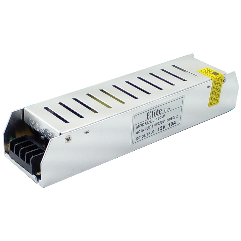 Блок питания металл для светодиодных лент, ламп Elite Lux EL-120W 12V ...