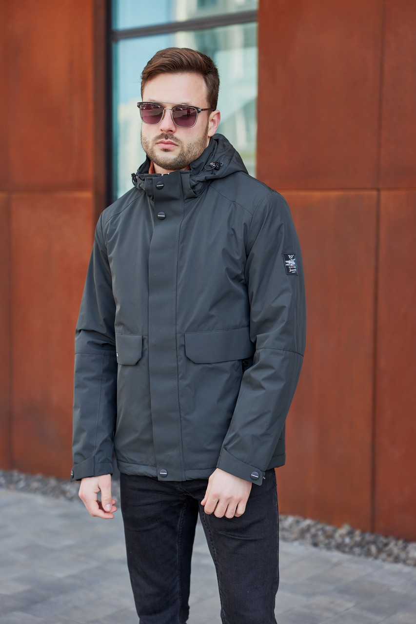 Мужская демисезонная куртка Black Vinyl ТС23-2213 Хаки, 46 – низкие ...