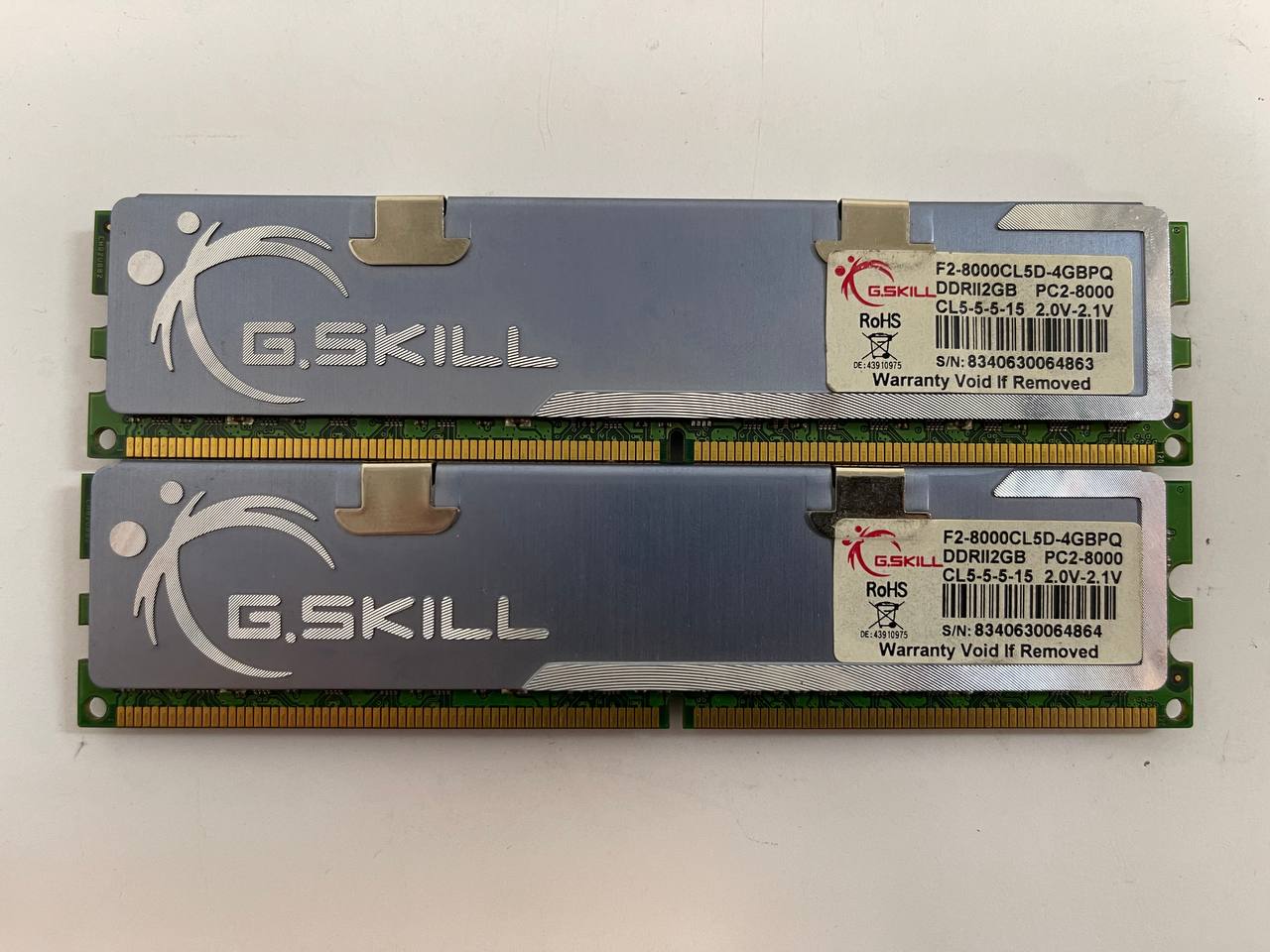 Оперативная память G Skill Ddr2 4gb Kit 2 2gb 1000mhz Pc3 8000 Б У