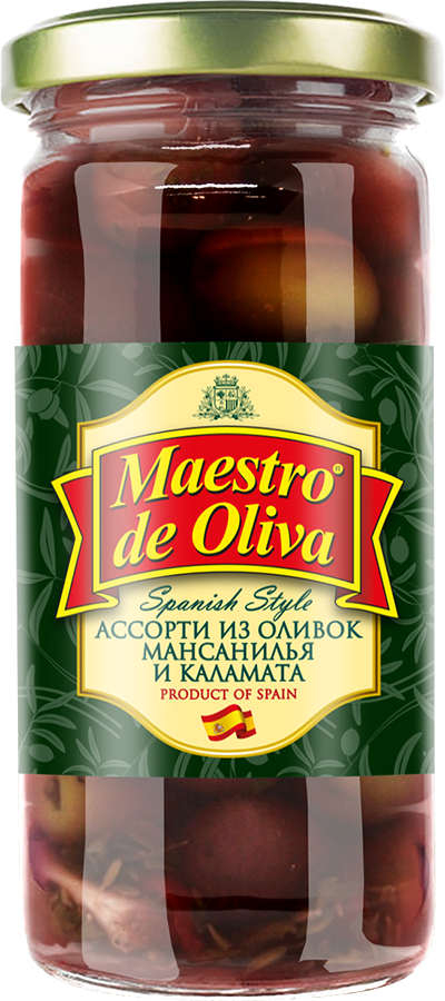 Оливки с косточкой Maestro de Oliva Коктейль из каламата 240 г ...