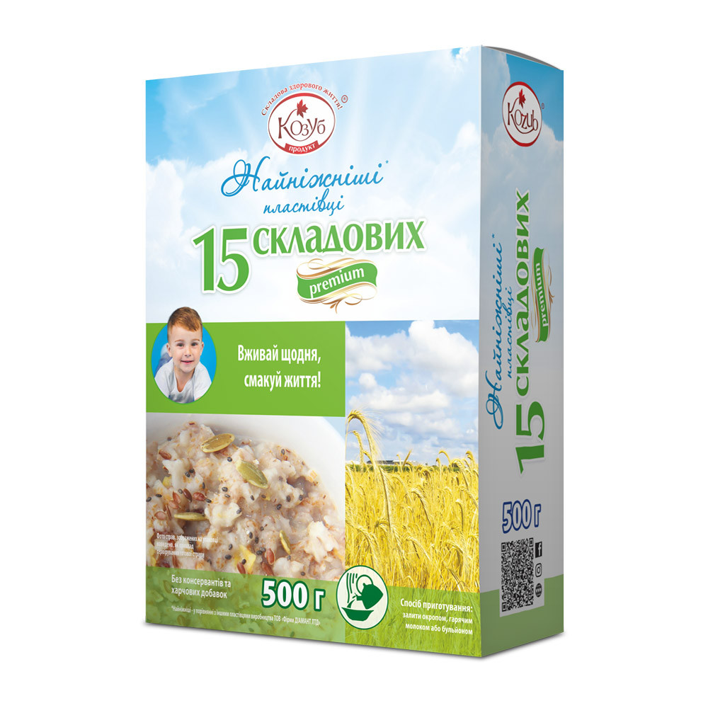 Смесь злаков Нежнейшие хлопья Смесь 15 составляющих Premium мгновенного ...