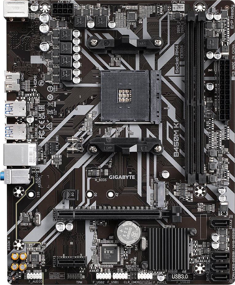 Материнская плата Gigabyte B450M K (sAM4, AMD B450, PCI-Ex16) – фото ...