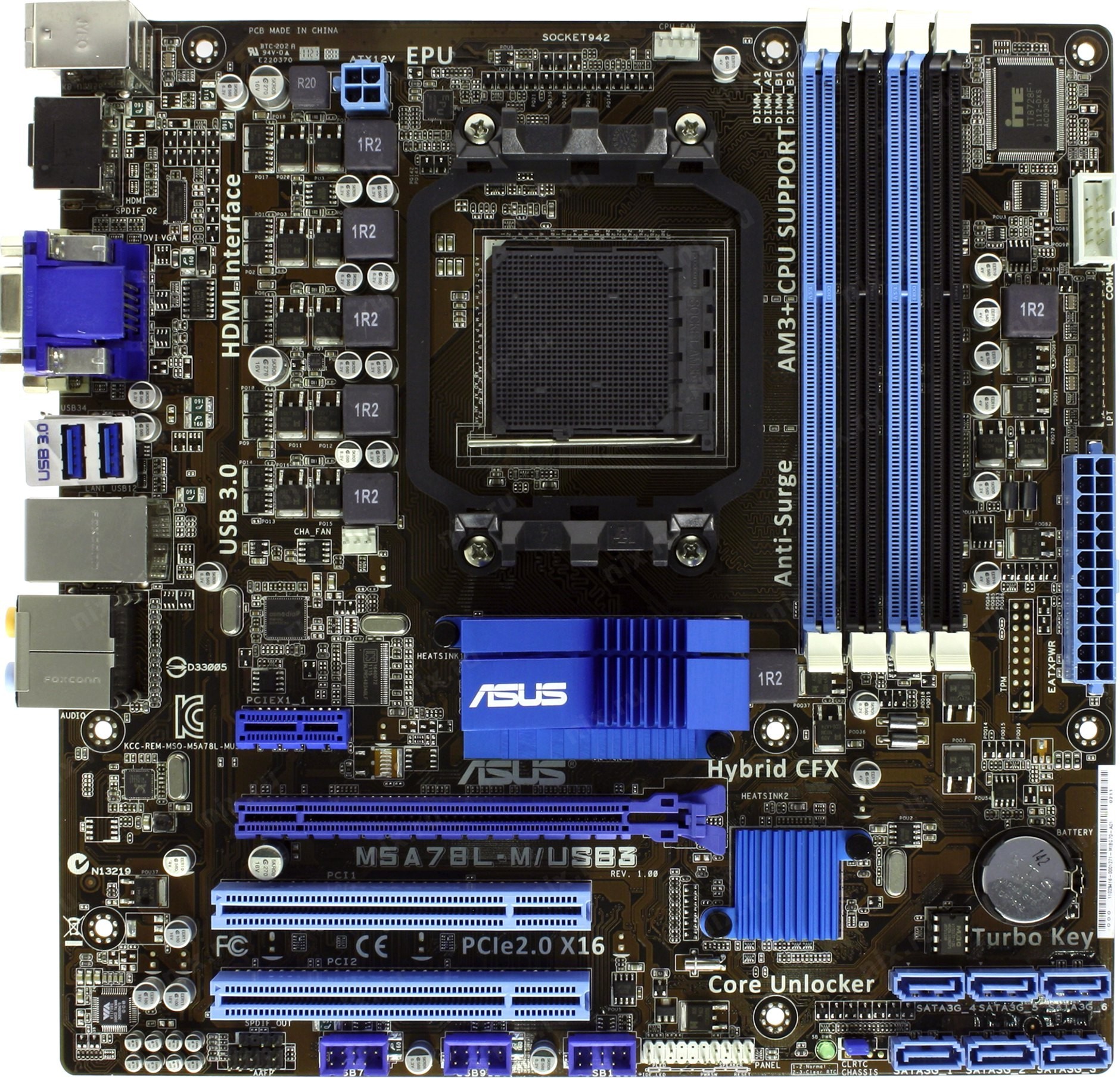 Материнська плата Socket AM3+ ASUS M5A78L-M/USB3 125W READY, з HDMI ...