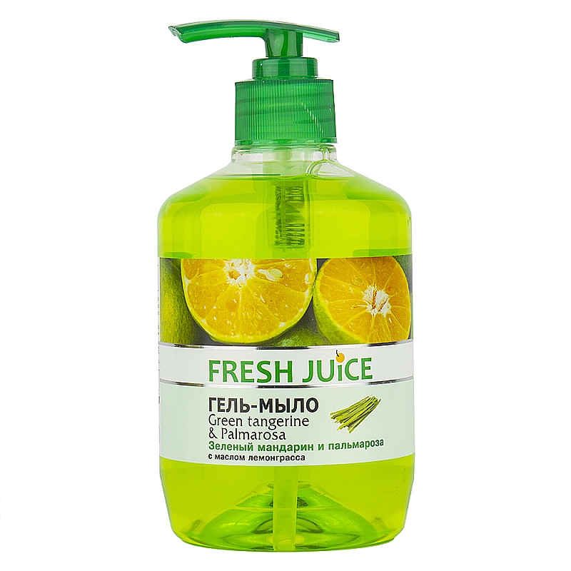 Гель-мыло для рук "Зеленый мандарин и пальмароза" Fresh Juice Green ...