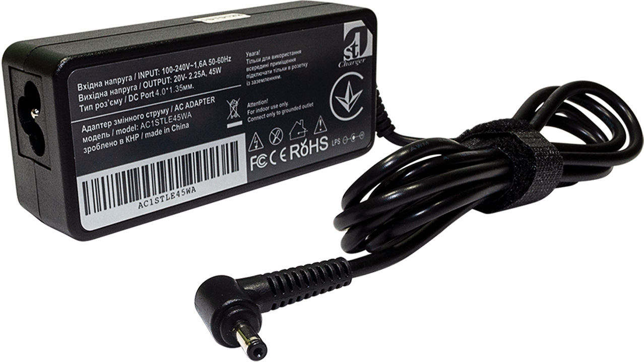 Блок питания 1stCharger для ноутбуков Lenovo 45Вт 20В 2.25A 4.0x1.35 мм ...