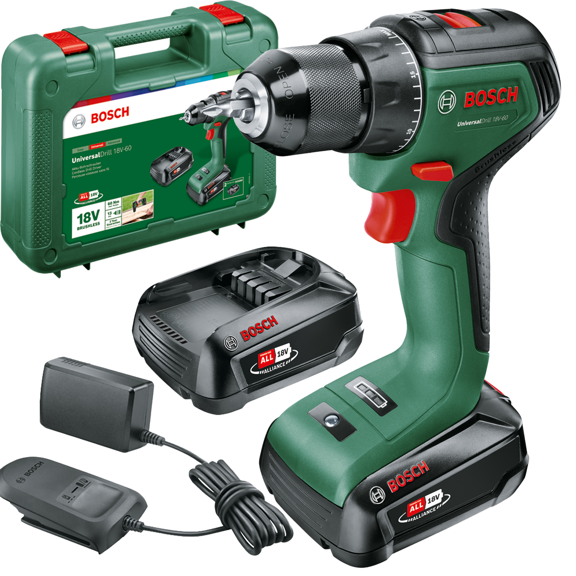 Аккумуляторная бесщеточная дрель-шуруповерт Bosch UniversalDrill 18V-60 ...