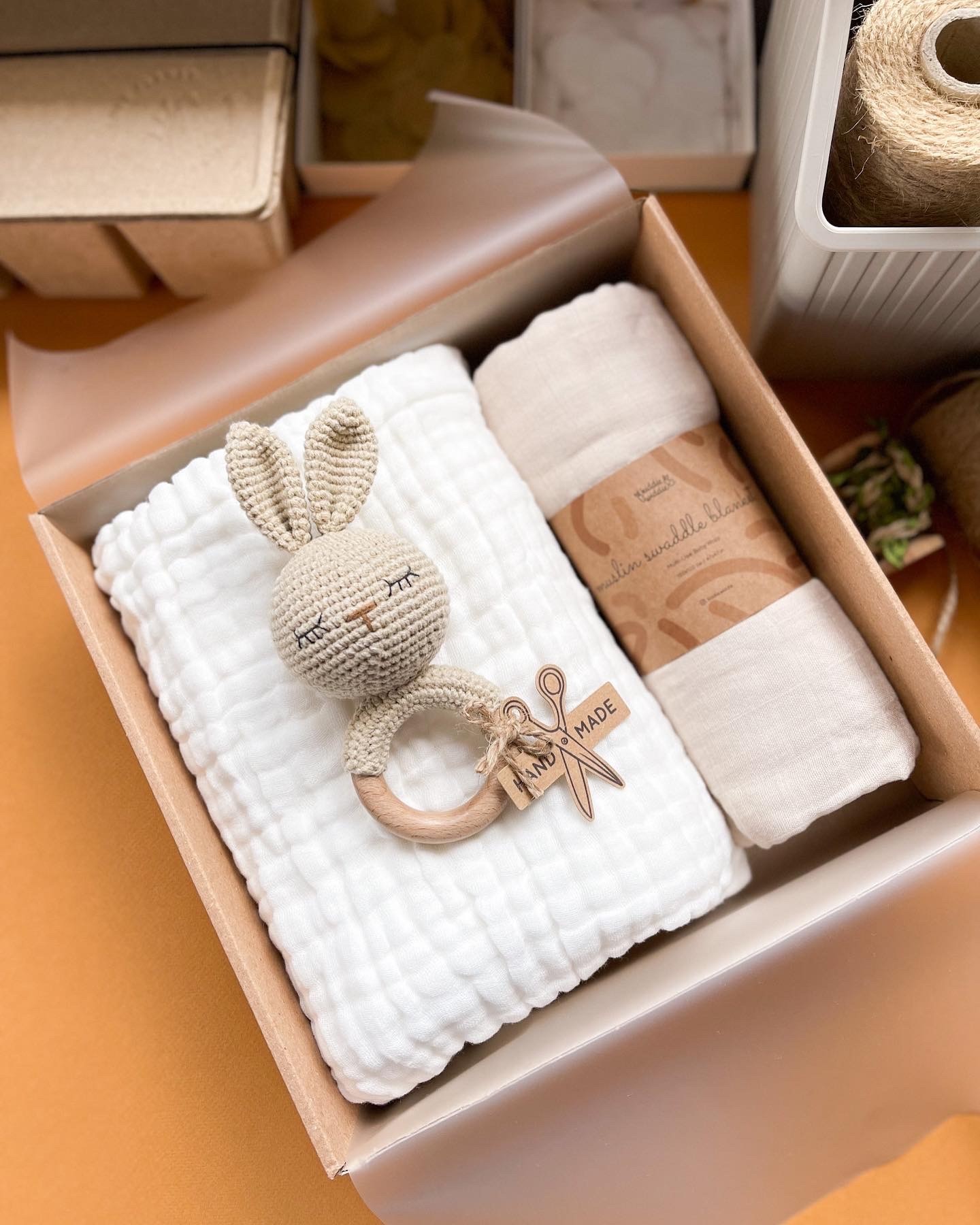 Детский подарочный набор из 3-х вещей с зайкой холодный беж Kiddie ...