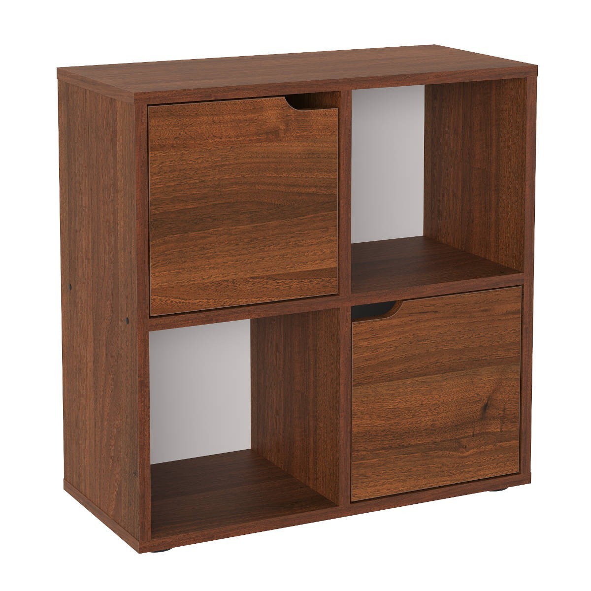 Стелаж відкритий закритий Полиця Тумба Шафа з дверцятами та полицями Компаніт П 35 Горіх фото
