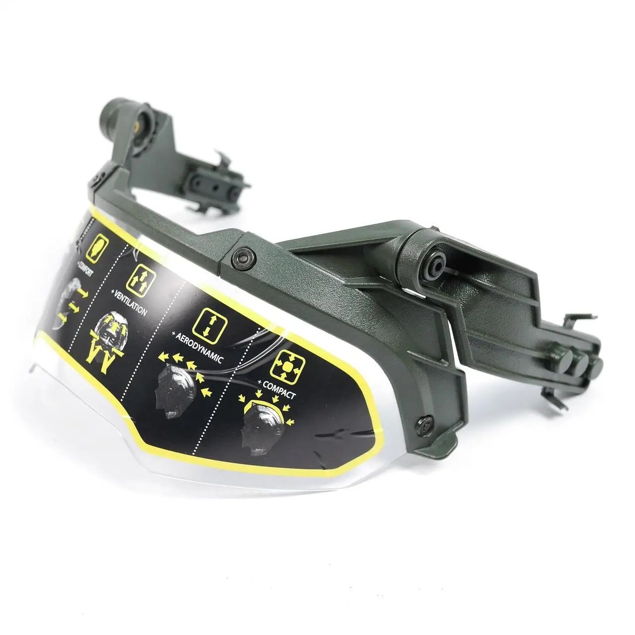 Тактичні фліп окуляри Vulpo з прозорим склом Оливковий низькі ціни кредит оплата частинами