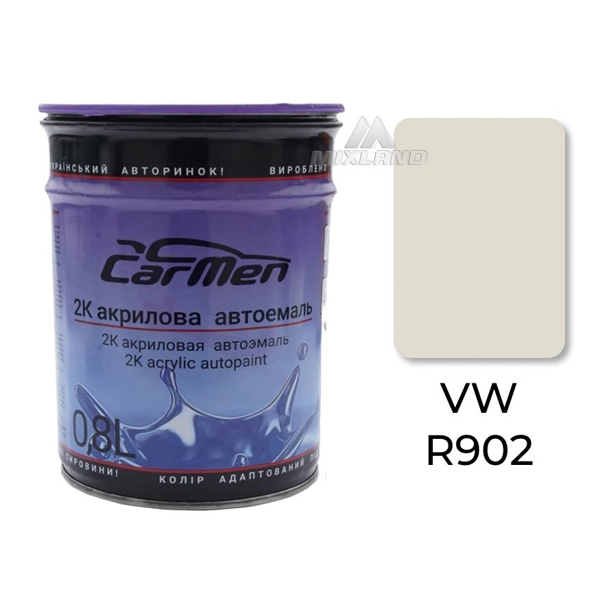 Акрилова автоемаль Carmen VW R902 Біла 0.8 л (без затвердника) – фото ...
