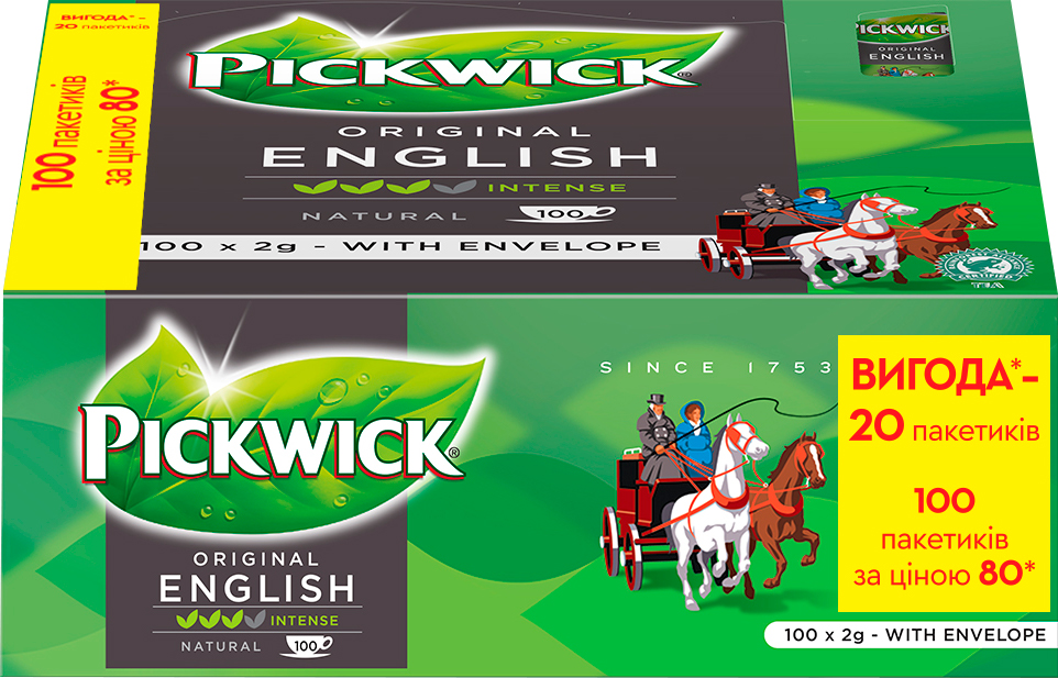 Чай чорний Pickwick Original English 100 пакетиків (8711000028728 ...