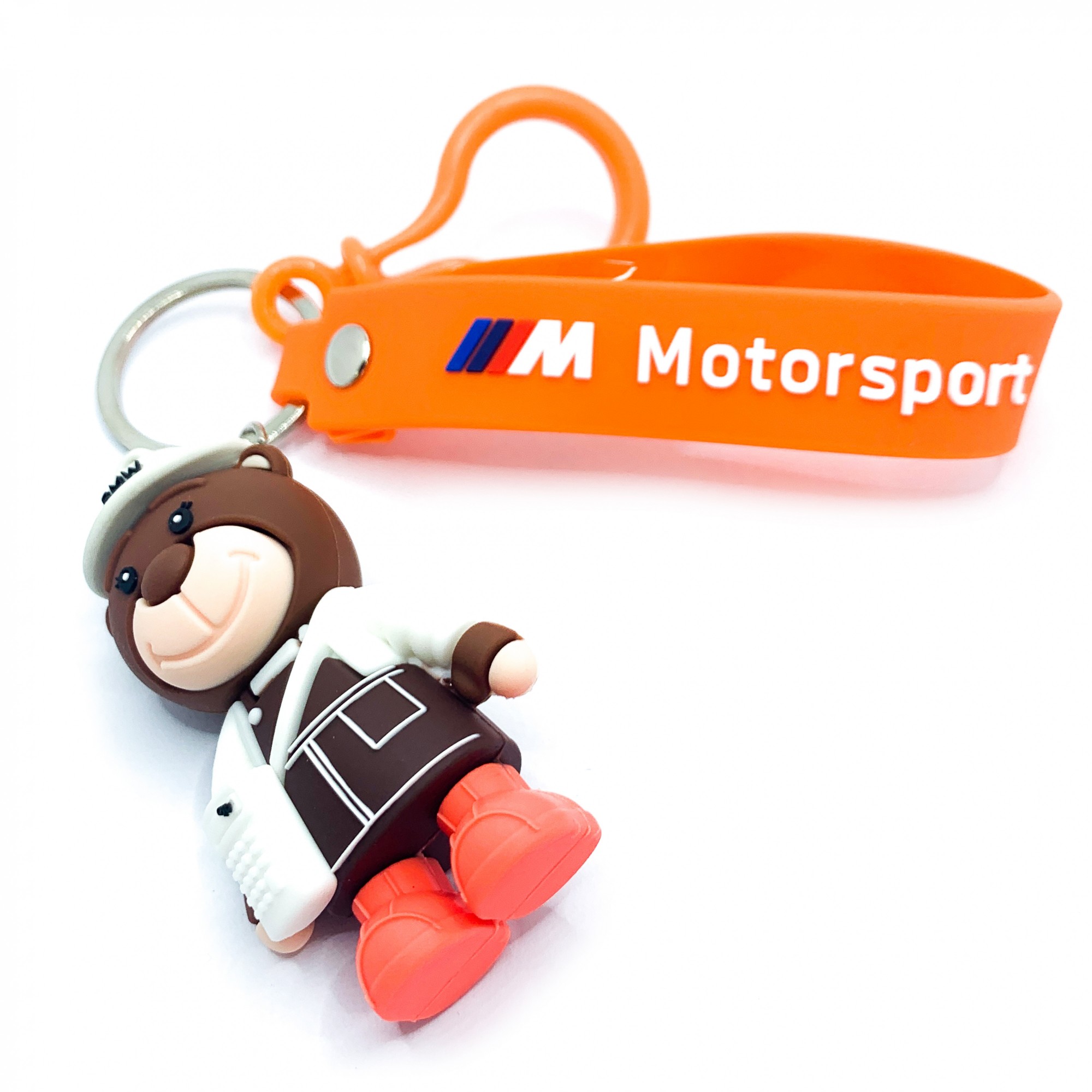 Брелок для BMW у стилі Motorsport Ведмедик Білий з калькулятором ...