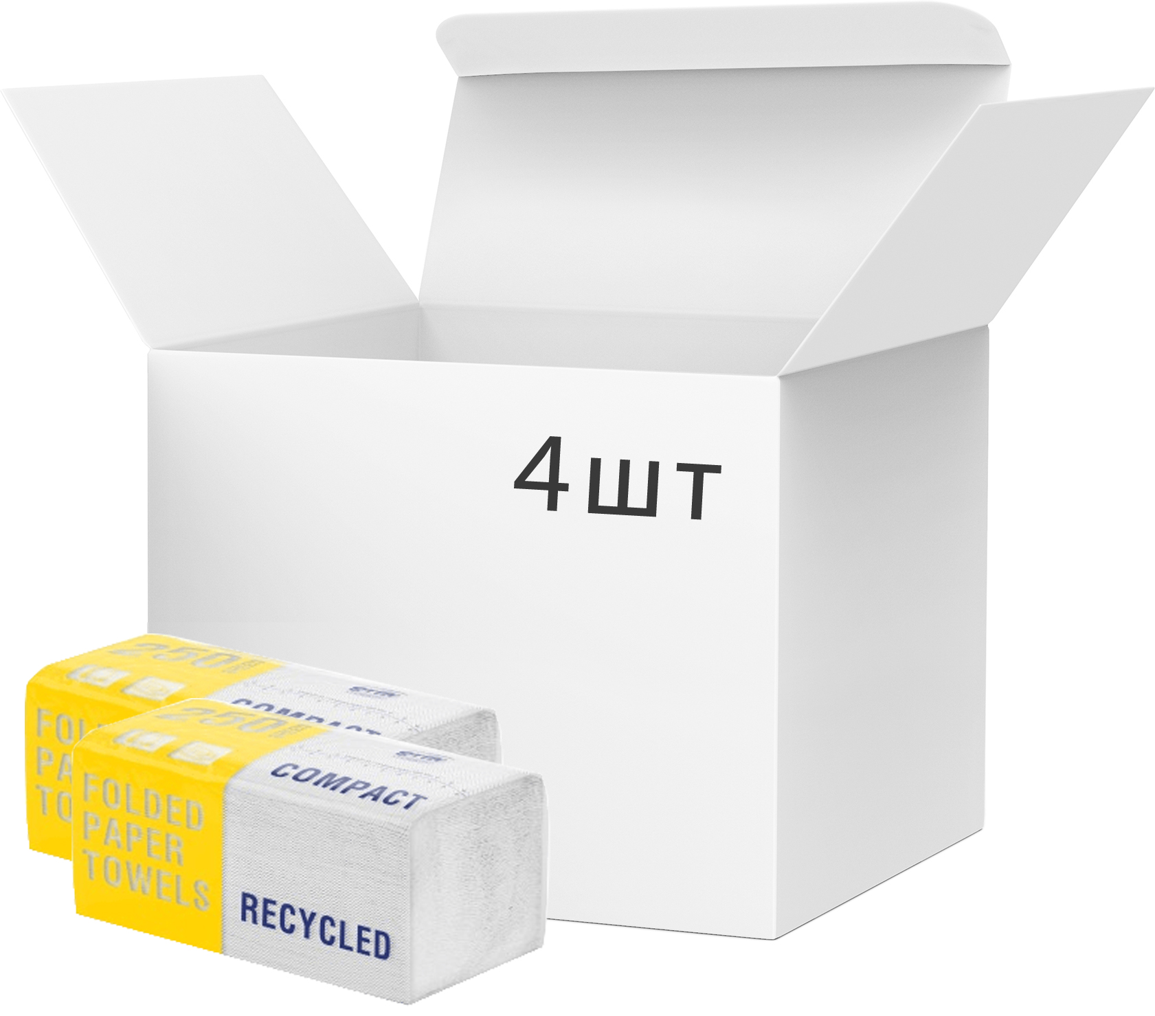 Упаковка листовых полотенец Grite Economy V Compact 2 слоя 4 пачки по ...