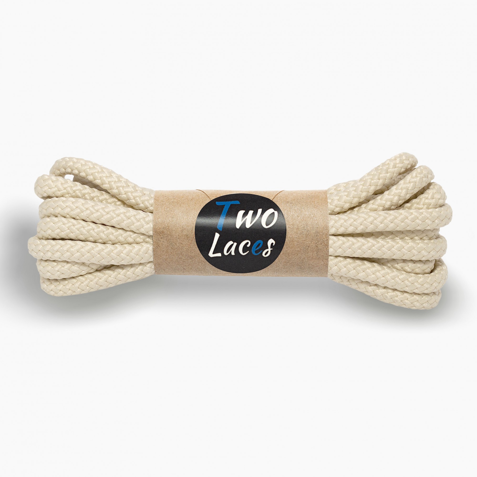 Шнурки для обуви Two Laces круглый 5 мм, длина 140 см, бежевый ...