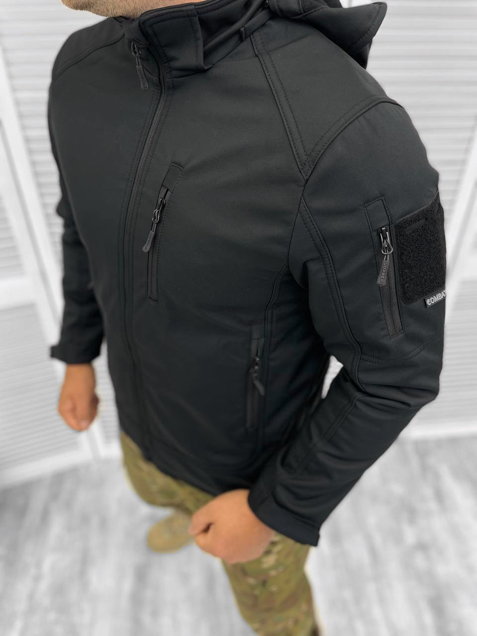 Мужская зимняя Куртка Combat Soft Shell черная размер XL – фото, отзывы ...
