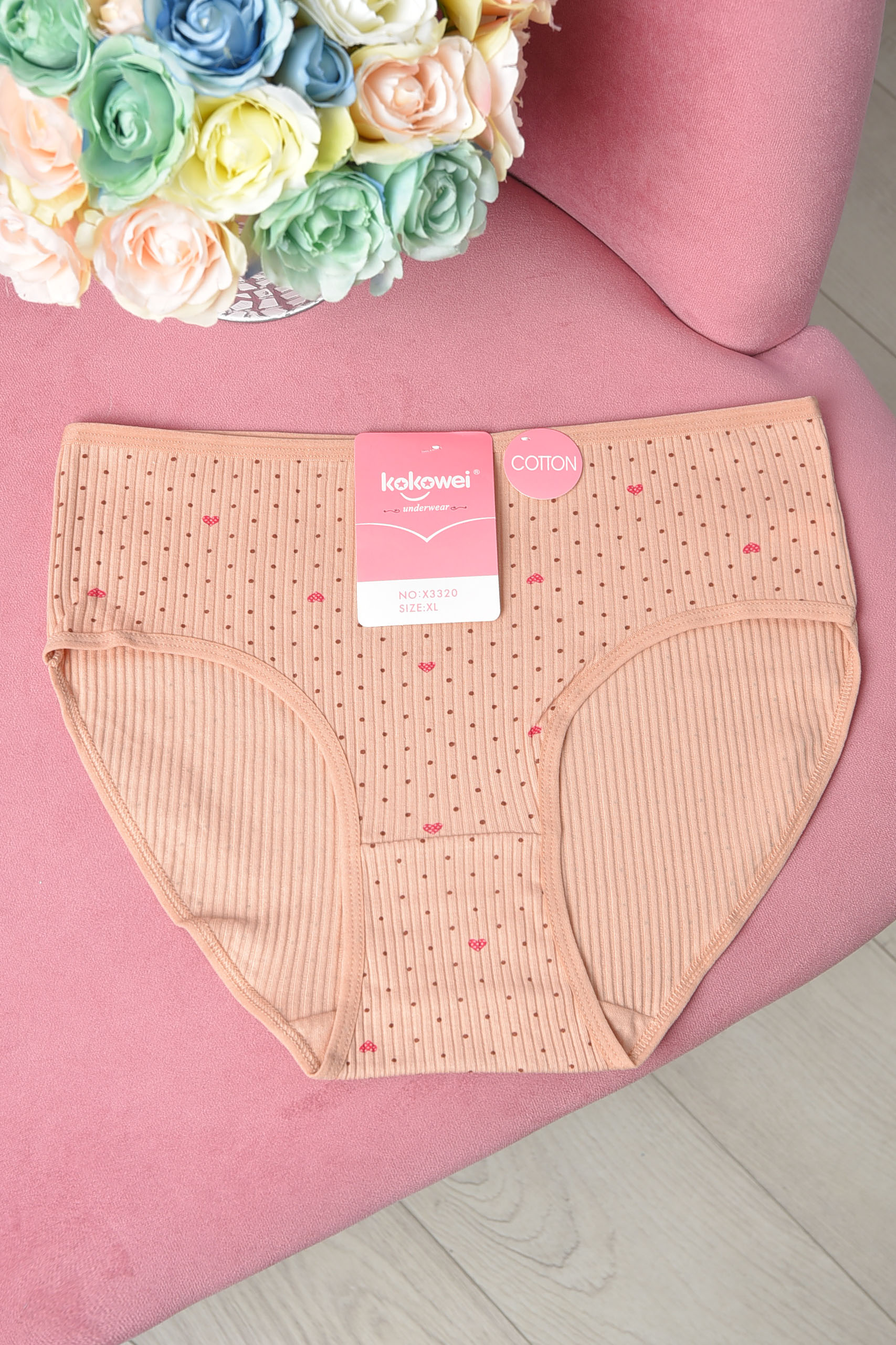 Трусы женские полубатальные пудрового цвета KOKOWEI 3320 XL (162338) от продавца: Best-Seller ...