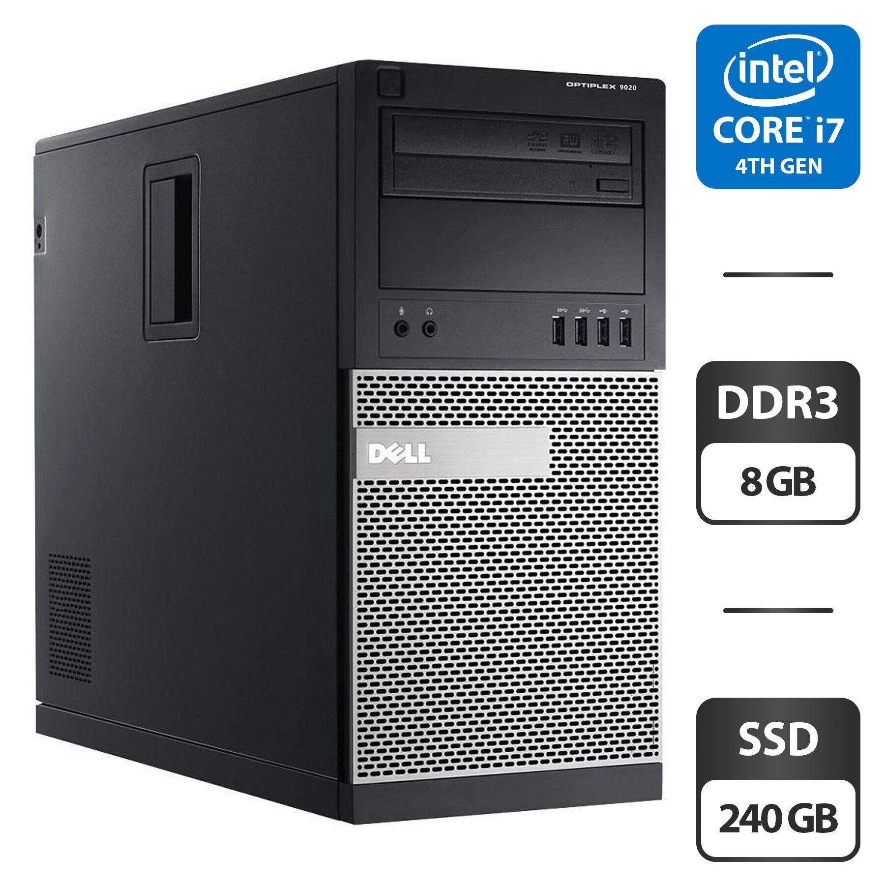 Компьютер Dell OptiPlex 9020 Tower / Intel Core i7-4790 (4(8) ядра по 3 ...