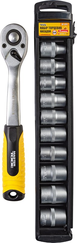 Набор насадок торцевых MASTERTOOL CRV 1/2" 8-19 мм, 11 шт (78-1311) – фото, отзывы ...