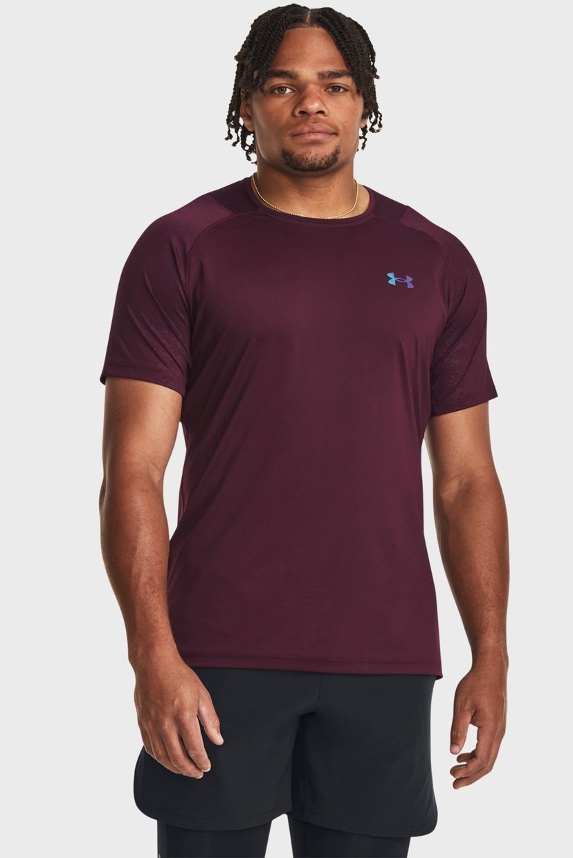 Мужская бордовая футболка UA Rush Emboss SS Under Armour XXL 1376790 ...