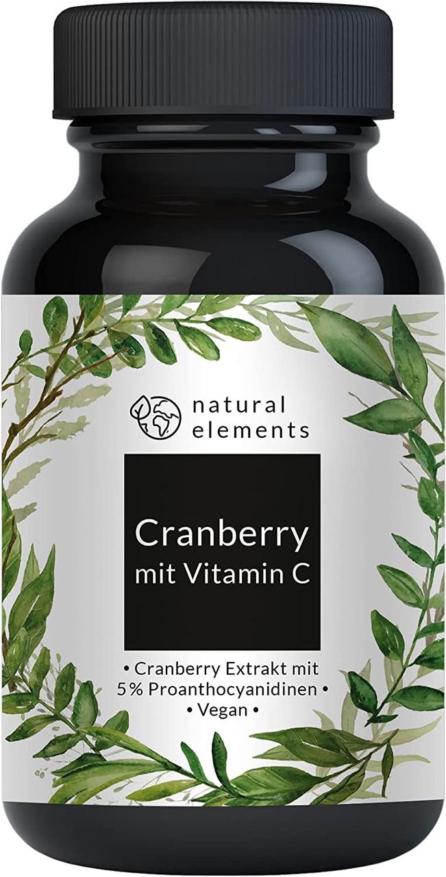 Екстракт журавлини з вітаміном С Natural Elements - 180 капсул – фото ...