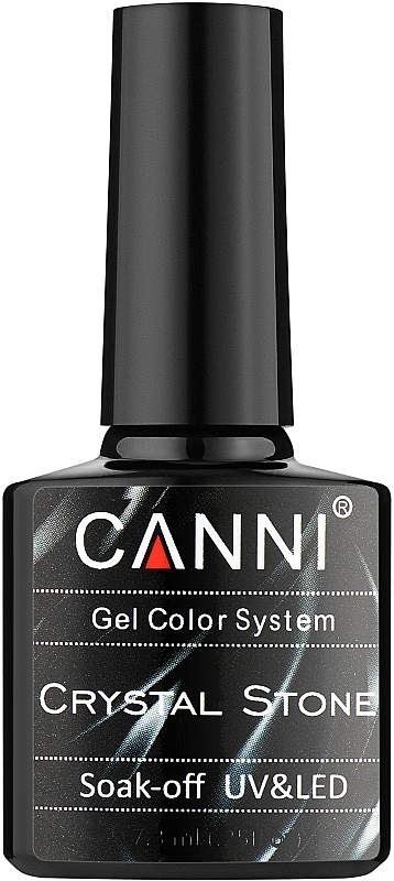 Гель-лак "Кошачий глаз" Canni Crystal Stone 901 - Серебро/зеленый (7.3 ...