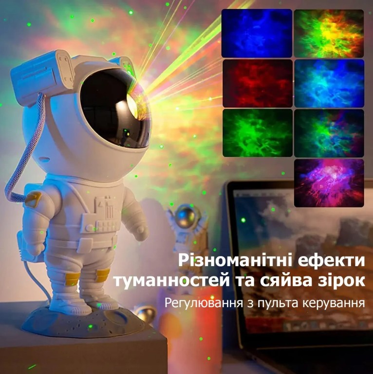 Лазерный ночник Космонавт, проектор звездного неба и галактики ...