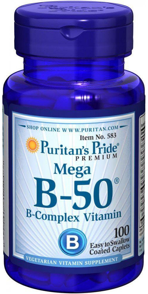 Витамин B-50 комплекс Puritan's Pride Vitamin B-50 Complex 100 Caplets ...
