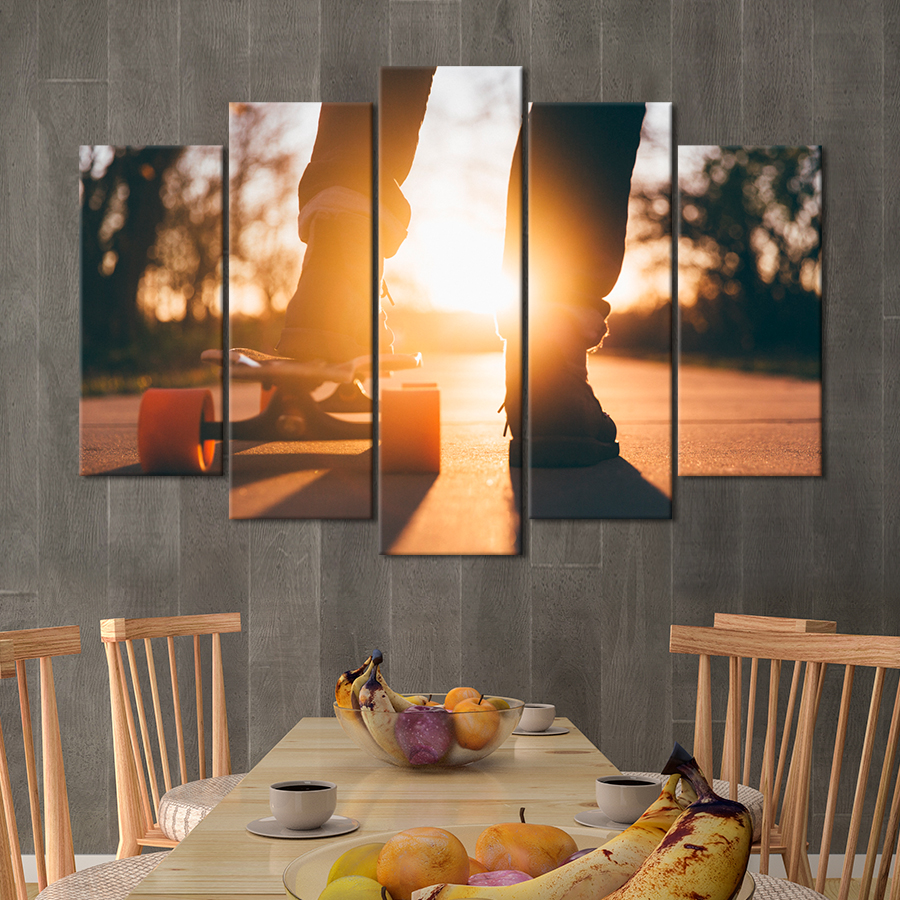 Картина спорт картина в спальню офис Парень со скейтбордом на дороге ...