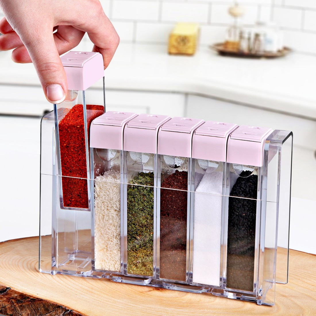 Кухонный бокс-хранение приправ и специй 6 ёмкостей – фото, отзывы ...