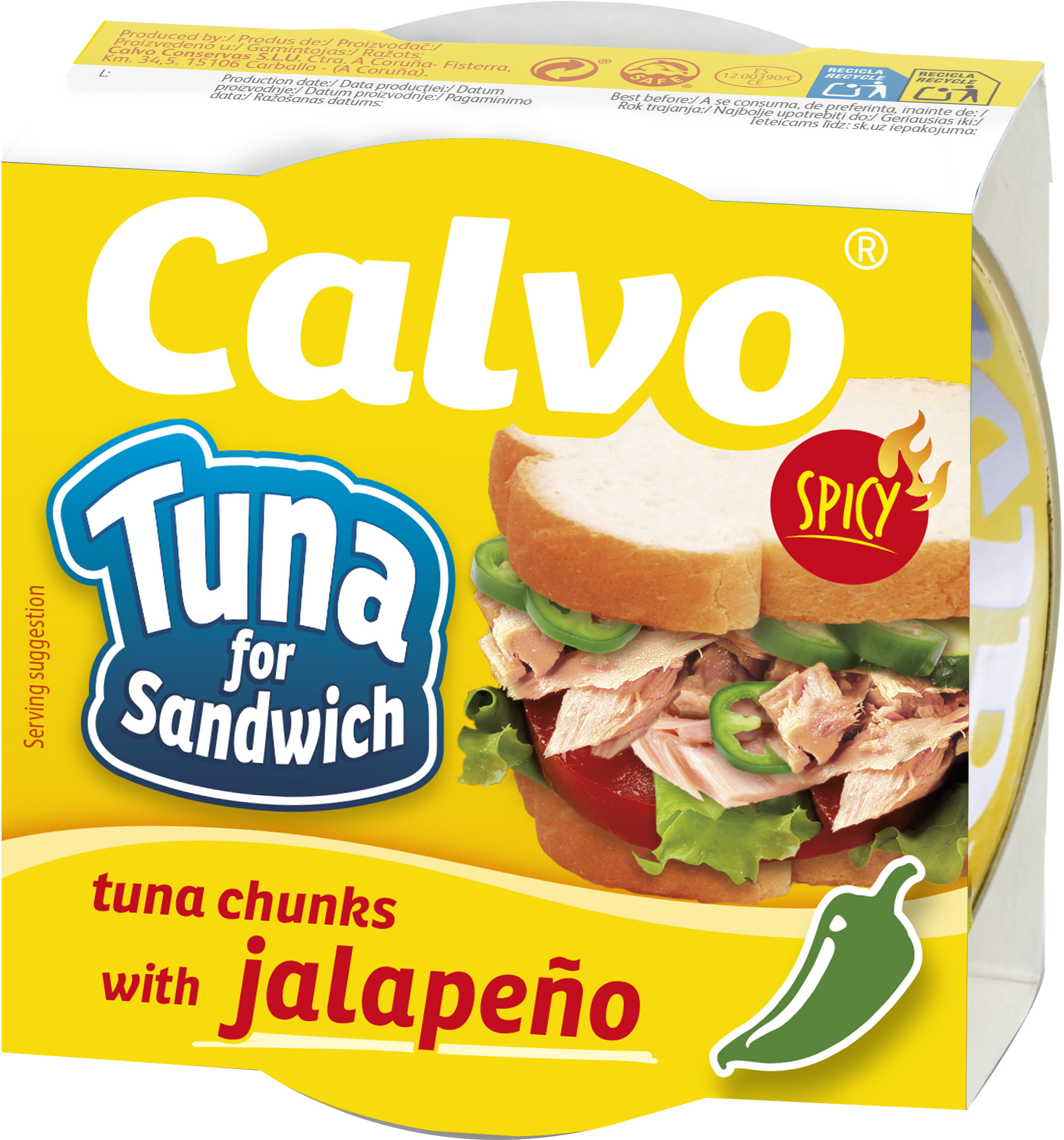 Тунец Calvo для сэндвичей с острым перцем Халапеньо 142 г ...