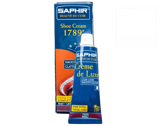 Водоотталкивающий крем для обуви Saphir Creme De Luxe 1789, белый, 50 ...