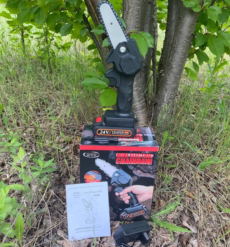Цепная мини пила по дереву Mini Electric Chain Saw 2 для обрезки веток ...