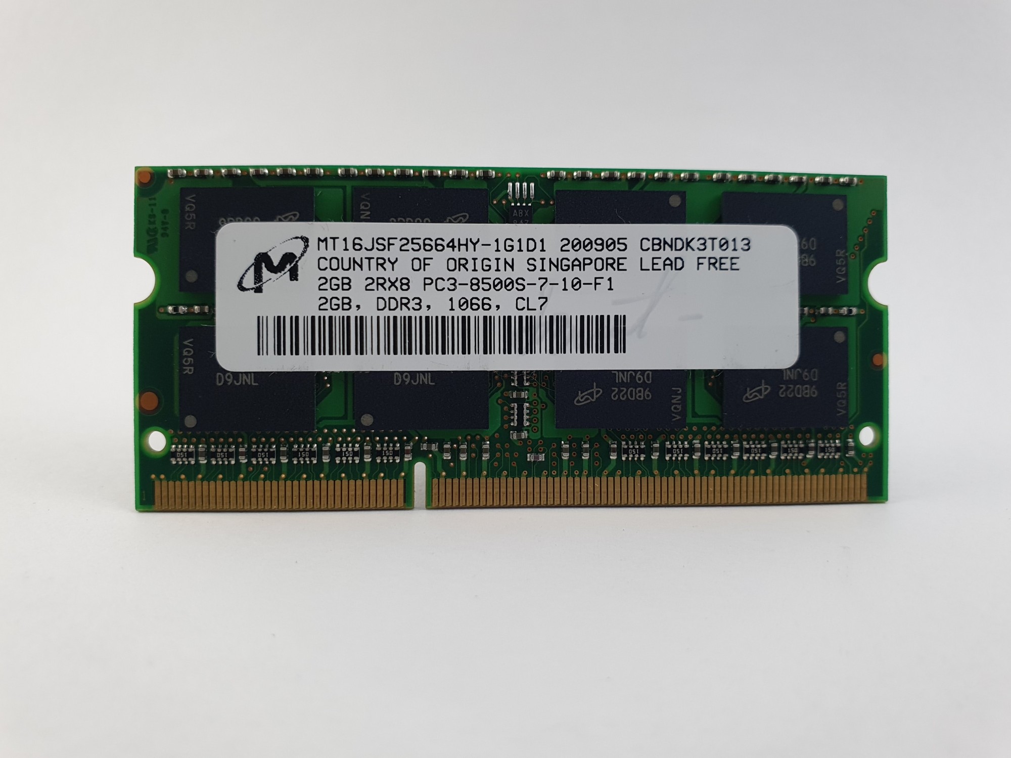 Оперативная память для ноутбука Sodimm Micron Ddr3 2gb 1066mhz Pc3