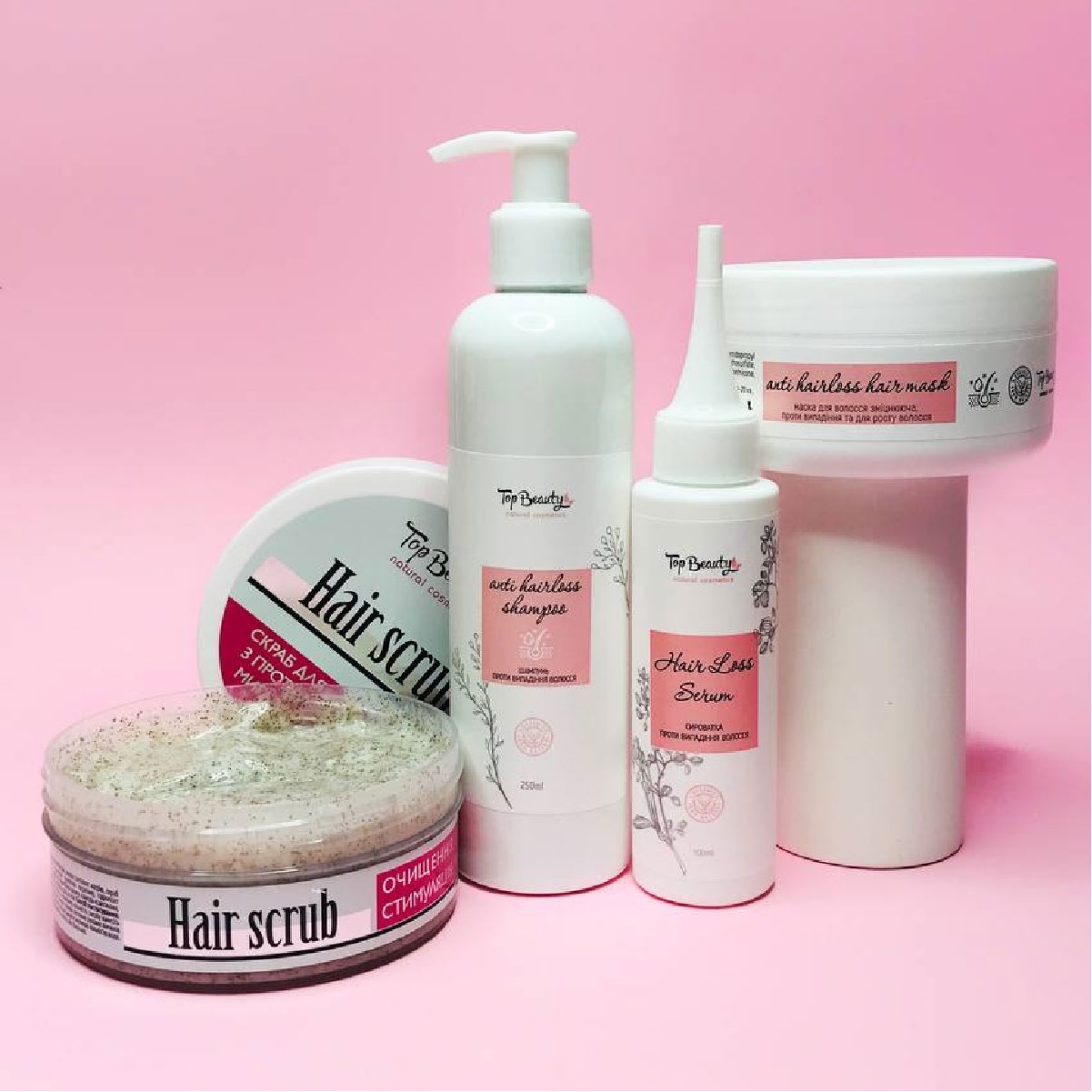 Набор против выпадения и для активного роста волос Top beauty (скраб ...
