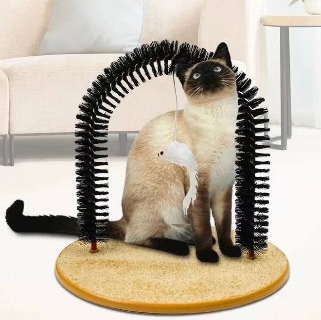 Щетка-арка для массажа и ухода за шерстью кошек и котов + когтеточка ...