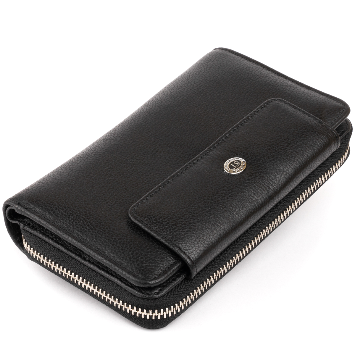 Кошелек из кожи на защелке ST Leather Черный кошелек (226998) от ...
