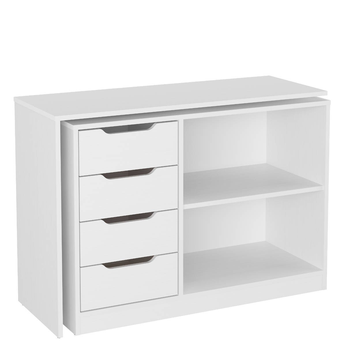 Комод Стіл Компаніт трансформер колір Німфея альба з 4 висувними ящиками та полицею фото