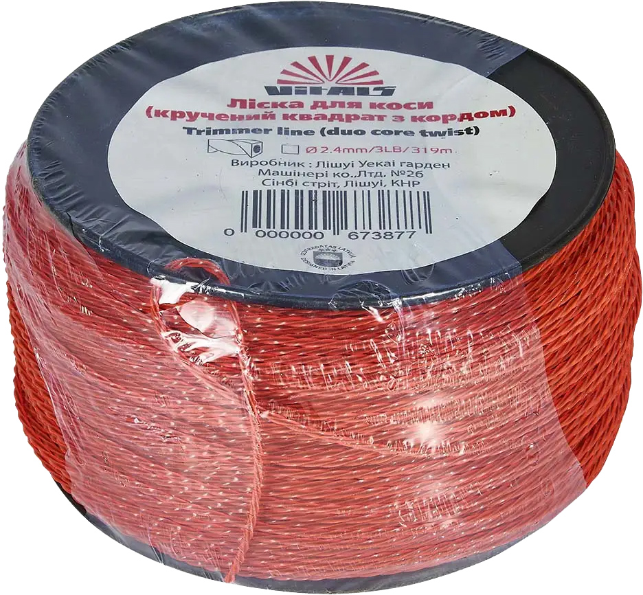 Леска для триммеров в бухте Vitals крученный квадрат 2.4 мм x 3 LB 319 ...