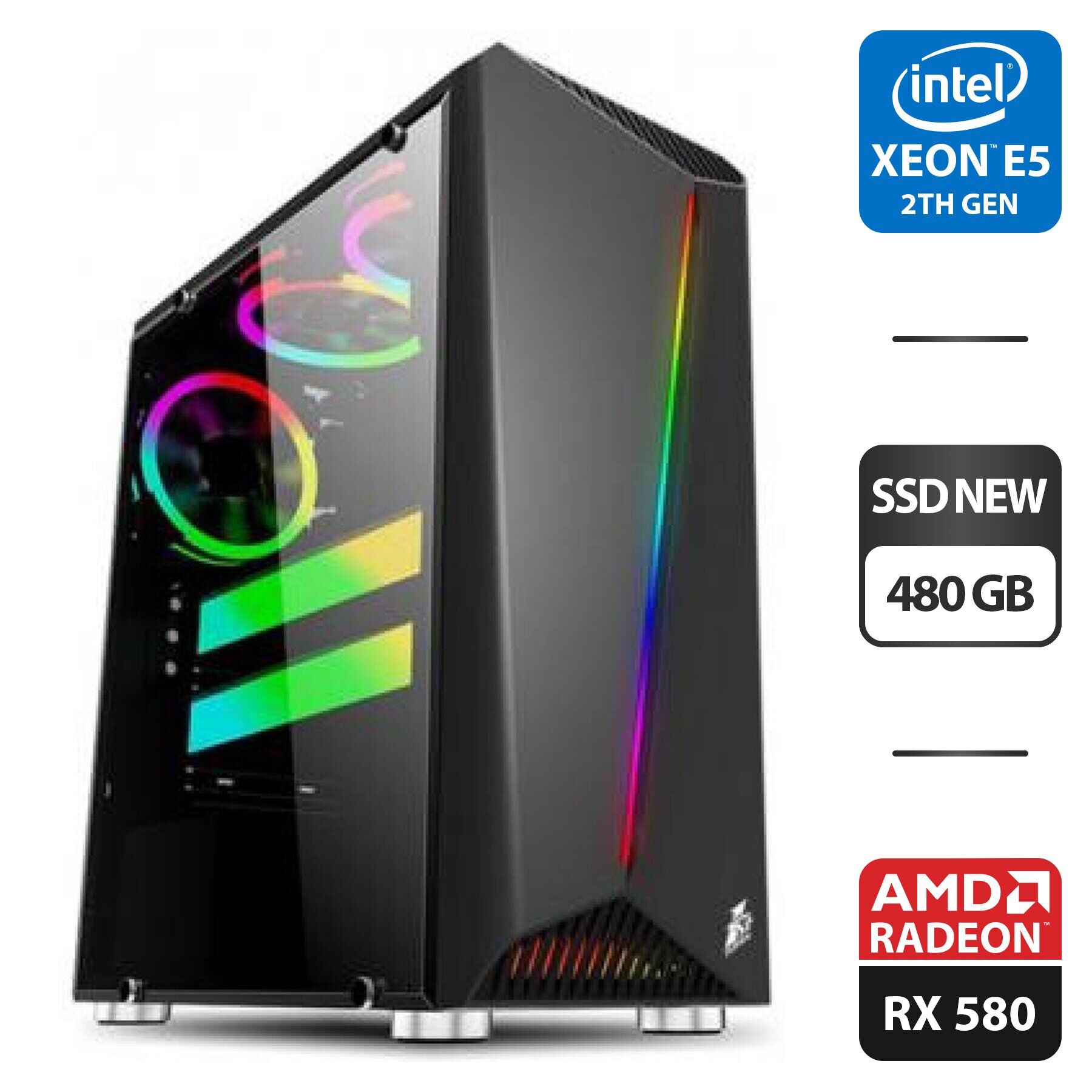 Игровой ПК 1stPlayer R3-3R1 Color LED Black Tower NEW / Intel Xeon E5 ...