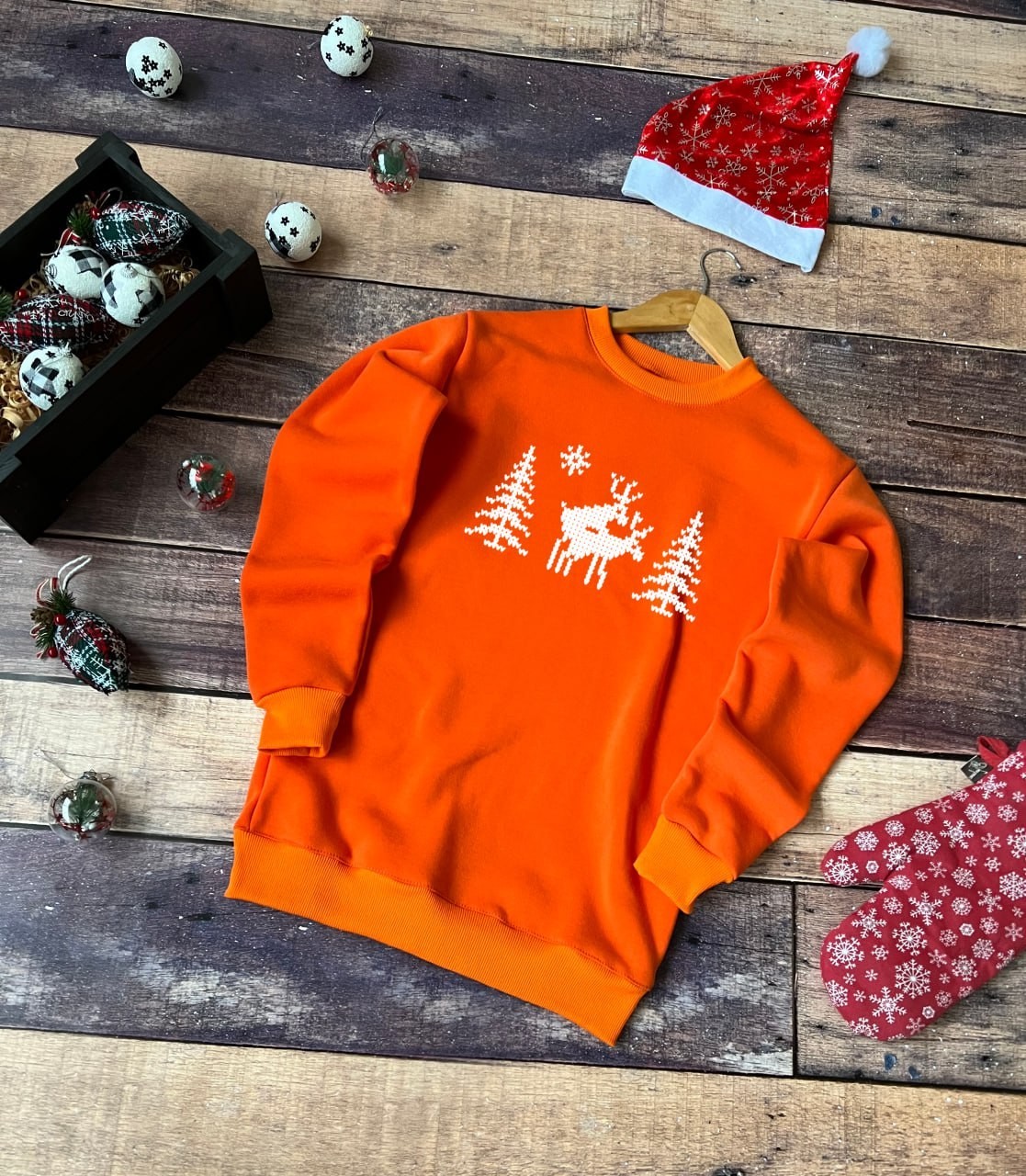 Новорічний світшот XXL Оранжевий (HP-52) от продавца: Gosp – в интернет ...