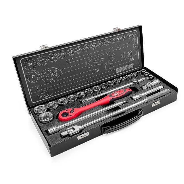 Профессиональный набор инструмента 1/2", 25 ед. (гол. 10-32 мм) INTERTOOL ET-6025 (BN006025 ...