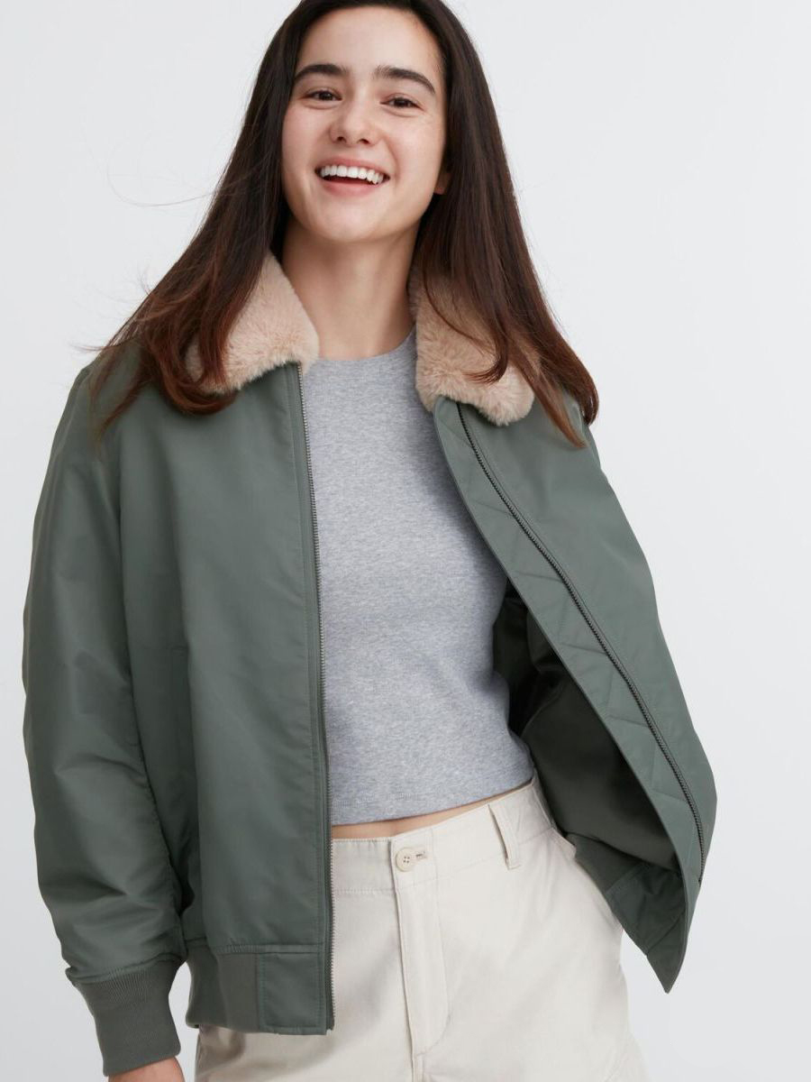 Бомбер женский Uniqlo 262003684 2XL Зеленый (1159795427) – в интернет ...