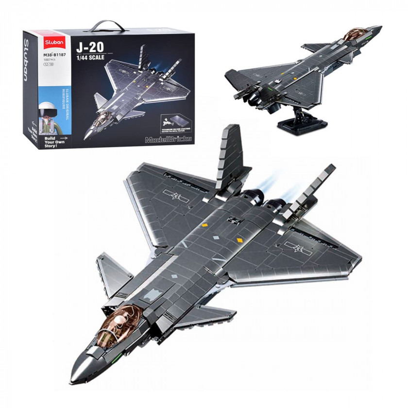 Конструктор Sluban Model Bricks Военный самолет Истребитель J-20, 1:44 ...