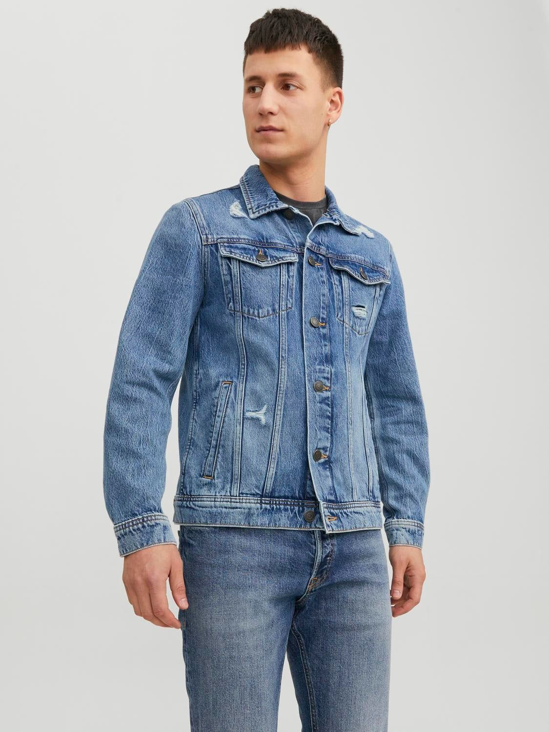 Джинсовая куртка мужская Jack & Jones XAZ437398KESQ L Синяя ...