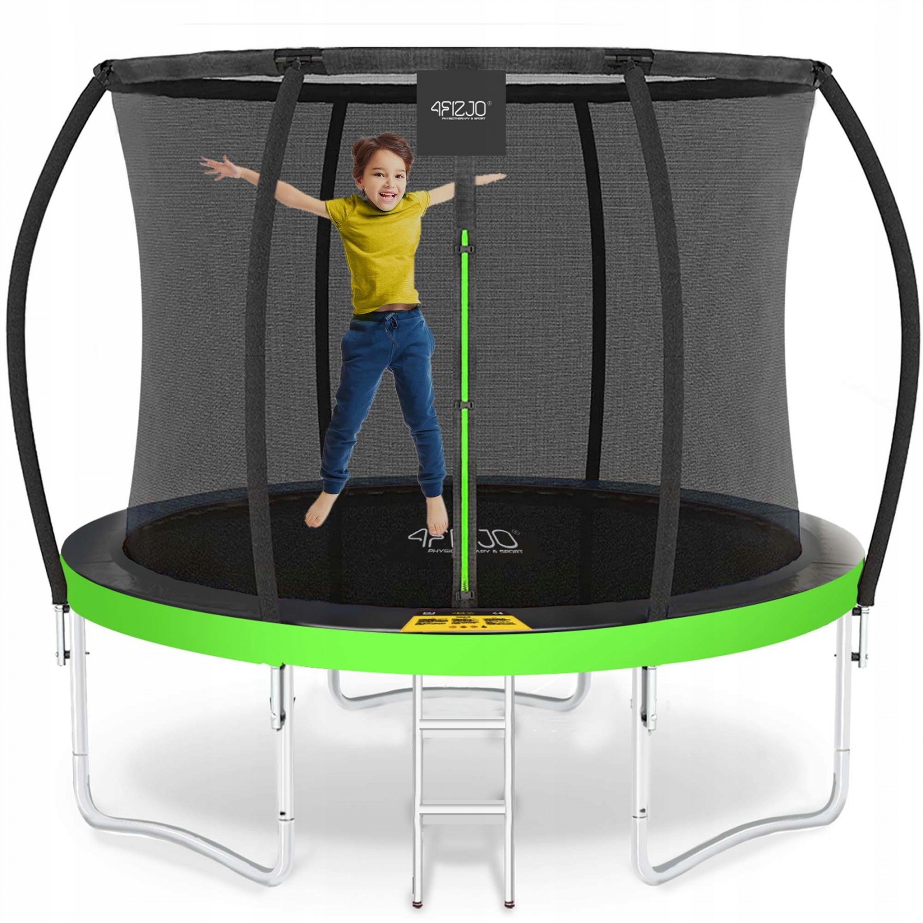 Батут с внутренней сеткой 4FIZJO Premium 8FT 252 см 4FJ0364 Black/Green ...
