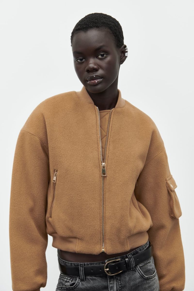 Куртка демисезонная короткая женская Zara 248030533 XS Коричневая ...