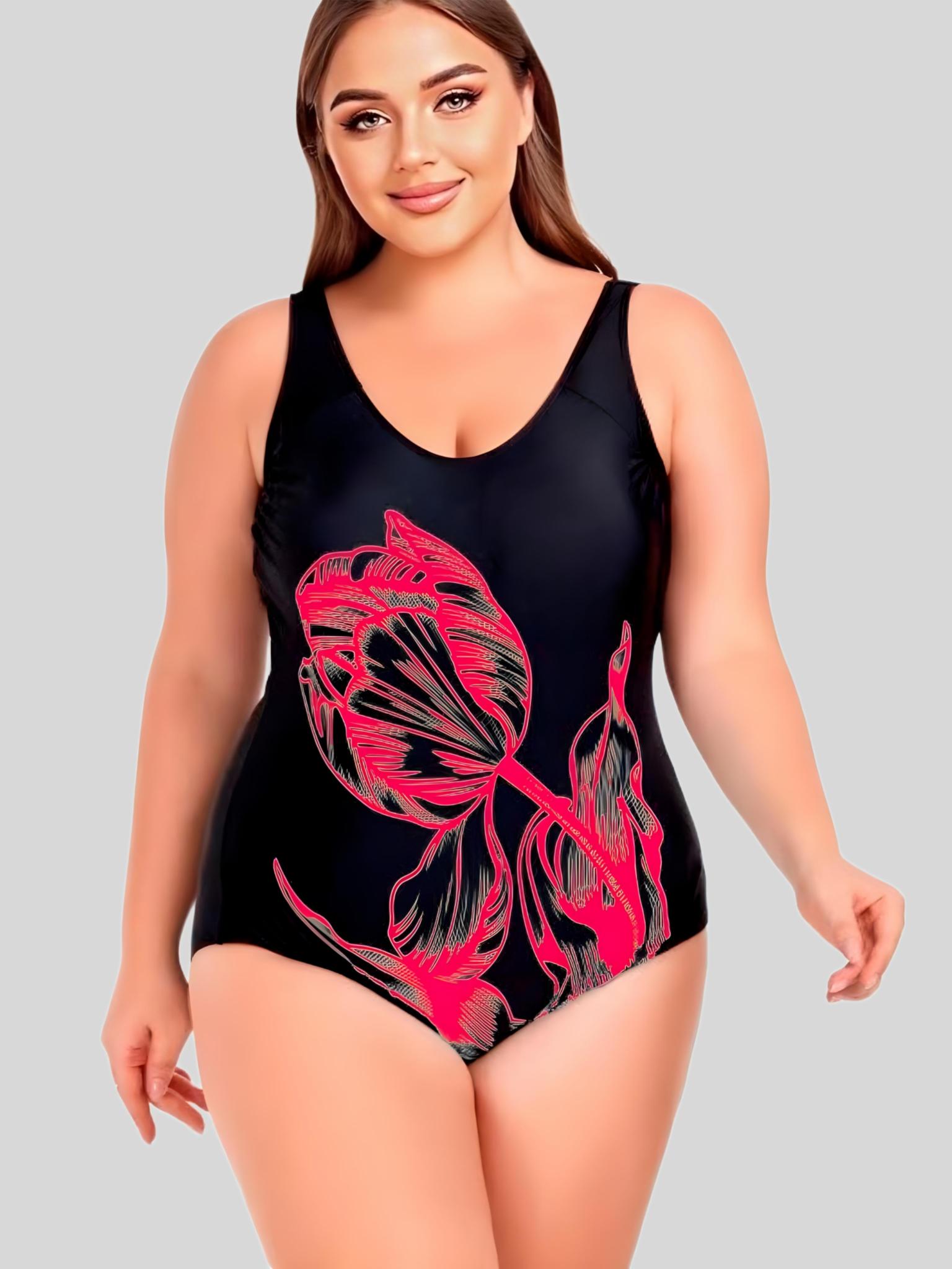 Цілісний купальник для повних Fuba 7297 чорний-червоний 5XL від продавця: LAMA-SHOP – в інтернет ...