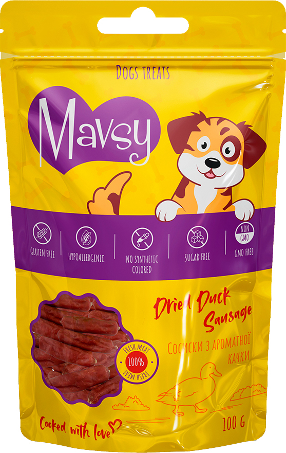 Лакомство для собак Mavsy Dried Duck Sausage - Мавси Сосиски из ...