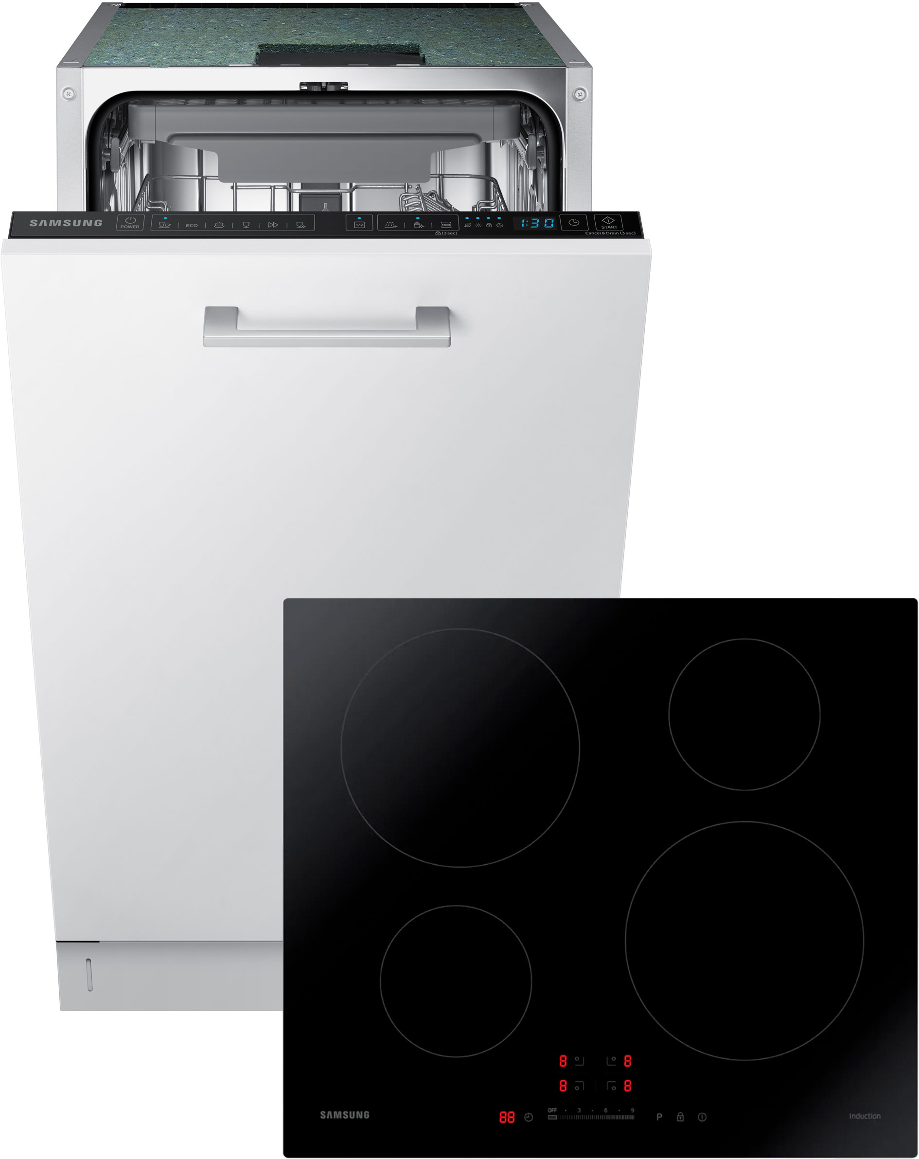 Встраиваемая посудомоечная машина SAMSUNG DW50R4050BB/WT + Варочная ...