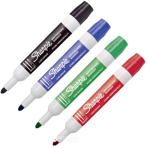 Набор маркеров для досок 4 шт Sharpie Dry 3 мм Разноцветные (S0907400 ...